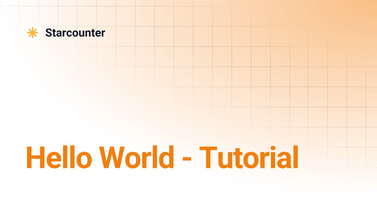 Hello World - Tutorial | Starcounter