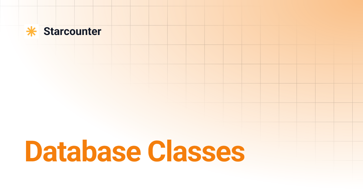 Database Classes | Starcounter