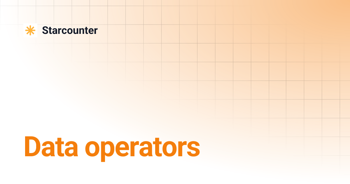Data operators | Starcounter