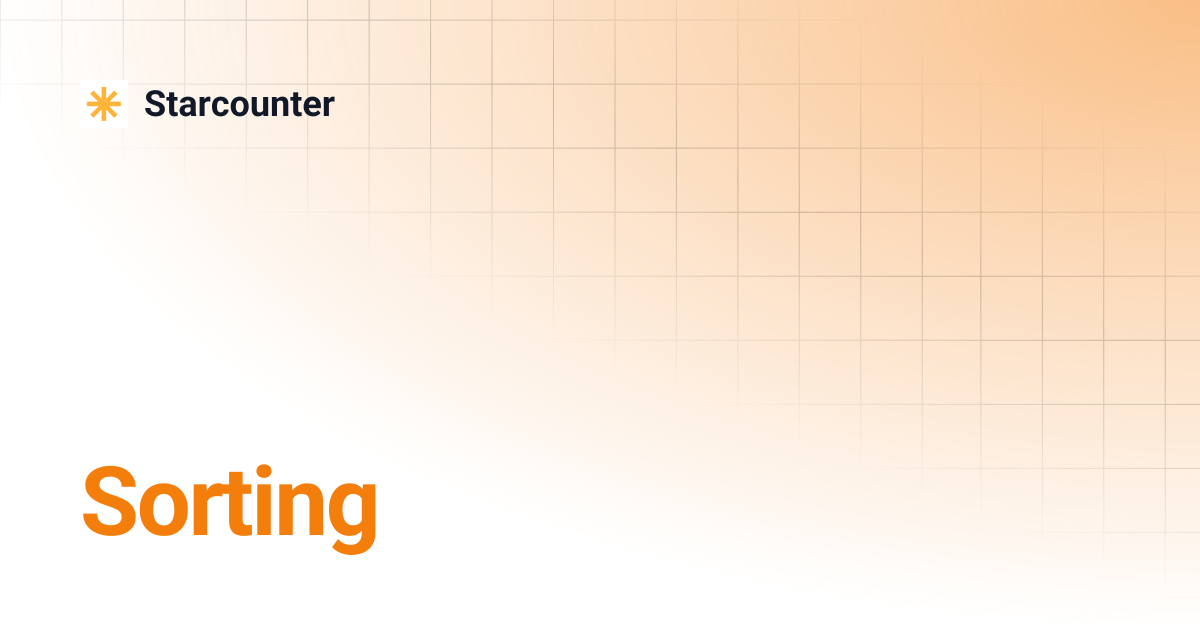Sorting | 2.3.2 | Starcounter